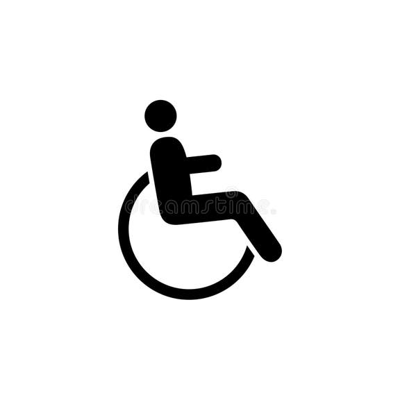 Disabled, Wheelchair Handicap, Cripple Solid Flat Vector Icon Isolated ...