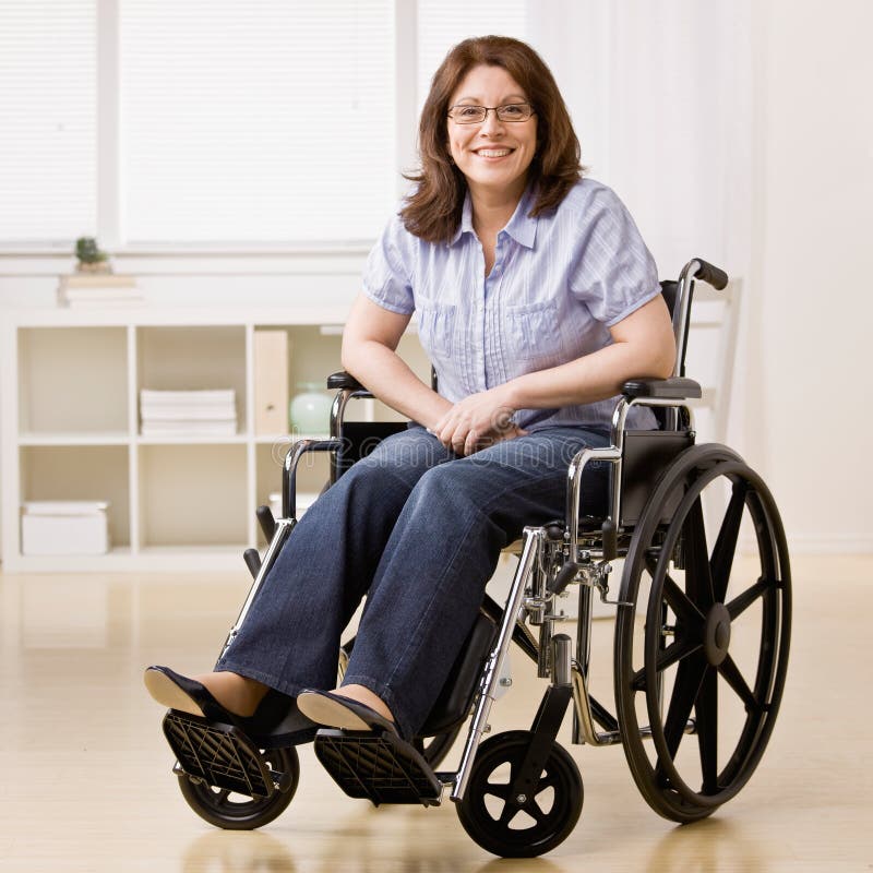 Disabled Woman Sitting in Laptop Stock Photo - Image of body, seated ...