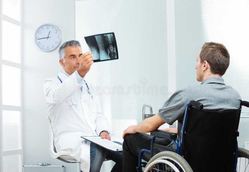 Disabled Young Man at Doctor Office Stock Image - Image of expertise ...