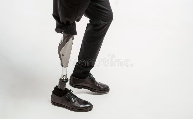 Disabled Young Man with Prosthetic Leg, Artificial Limb Concept Stock ...