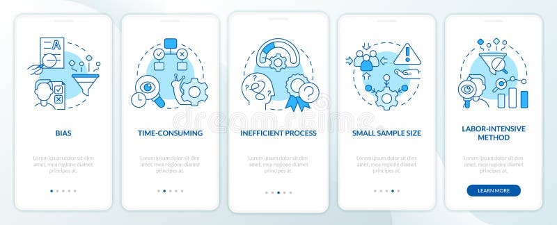 Disadvantages of Case Study Blue Onboarding Mobile App Screen Stock ...