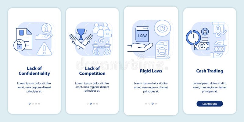 Disadvantages of Co-ops Light Blue Onboarding Mobile App Screen Stock ... Disadvantages of Co-ops Light Blue Onboarding Mobile App Screen Stock ...
