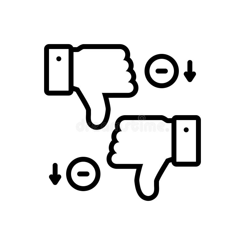 Black Line Icon for Disadvantages, Unlike and Thumb Stock Vector ...