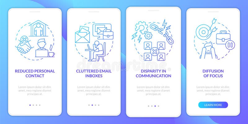 Disadvantages of Remote Work Blue Gradient Onboarding Mobile App Screen ... Disadvantages of Remote Work Blue Gradient Onboarding Mobile App Screen ...