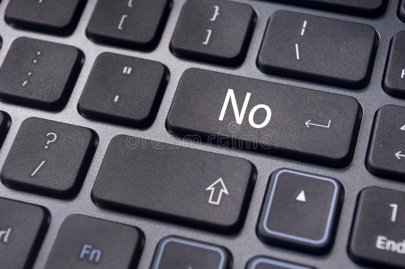 Disagree Concepts, No on Keyboard Enter Key Stock Image - Image of ...