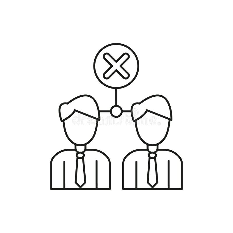 Disagreement Icon Flat Line Symbol Set Stock Illustration ...