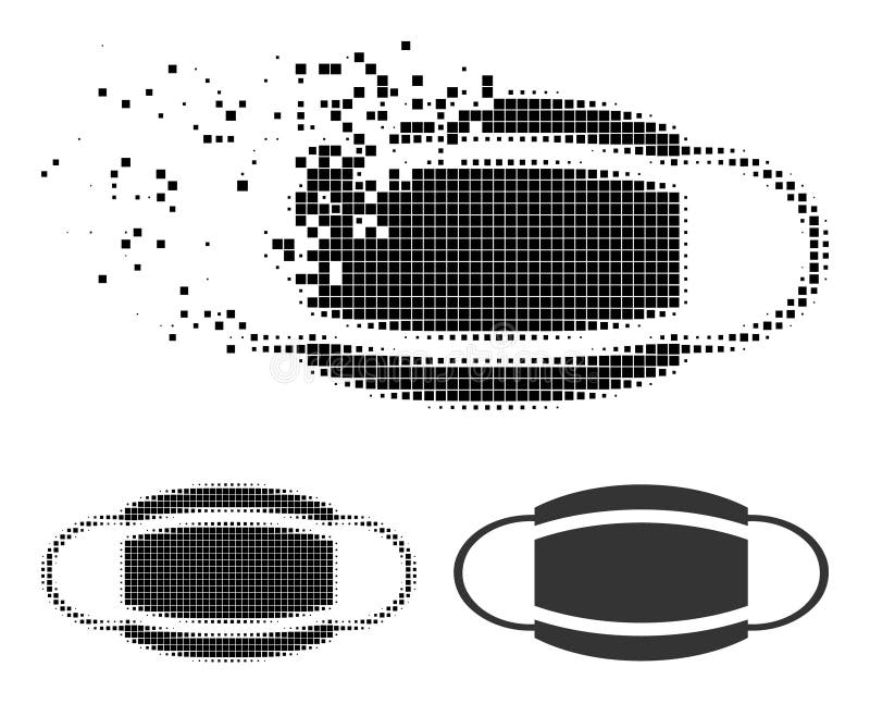 Disappearing Dot Coronavirus Mask Icon with Halftone Version Stock ...