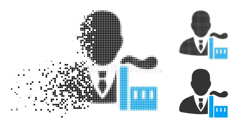 Disappearing Dot Halftone Capitalist Oligarch Icon Stock Vector ...