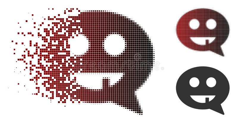 Disappearing Dot Halftone Toothless Smiley Message Icon Stock Vector ...