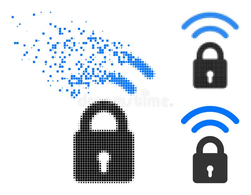 Disappearing Dot Wi-Fi Lock Icon with Halftone Version Stock Vector ... Disappearing Dot Wi-Fi Lock Icon with Halftone Version Stock Vector ...