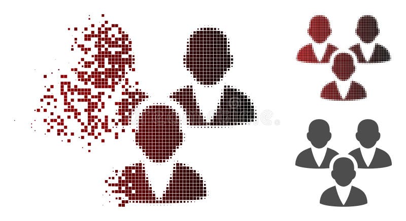 Disappearing Dotted Halftone Customer Group Icon Stock Vector ...