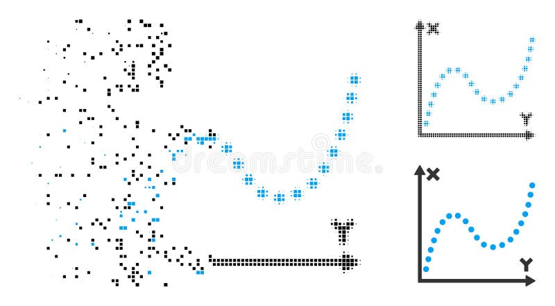 Disappearing Dotted Halftone Dotted Plot Icon Stock Vector ...