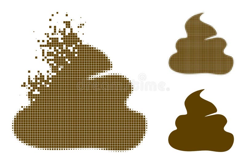 Burst Pixelated Shit Icon with Halftone Version Stock Vector ...
