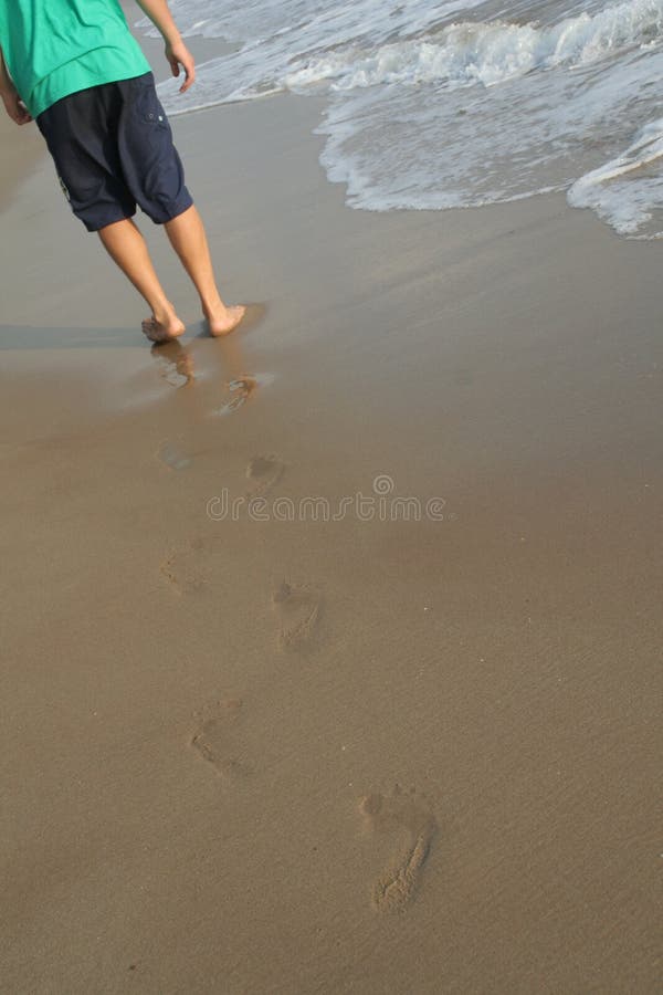 The Disappearing of Footprints 2 Stock Photo - Image of traces, type ...