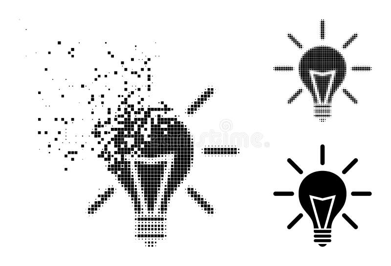 Disappearing and Halftone Dot Electric Light Icon Stock Vector ... Disappearing and Halftone Dot Electric Light Icon Stock Vector ...