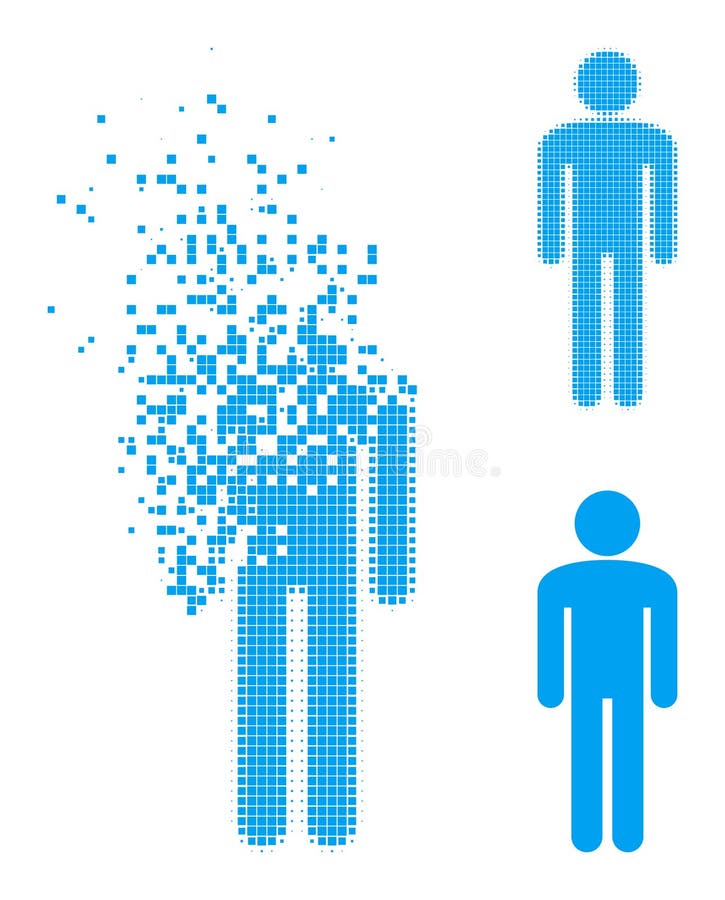 Disappearing and Halftone Dotted Man Glyph Stock Vector - Illustration ...