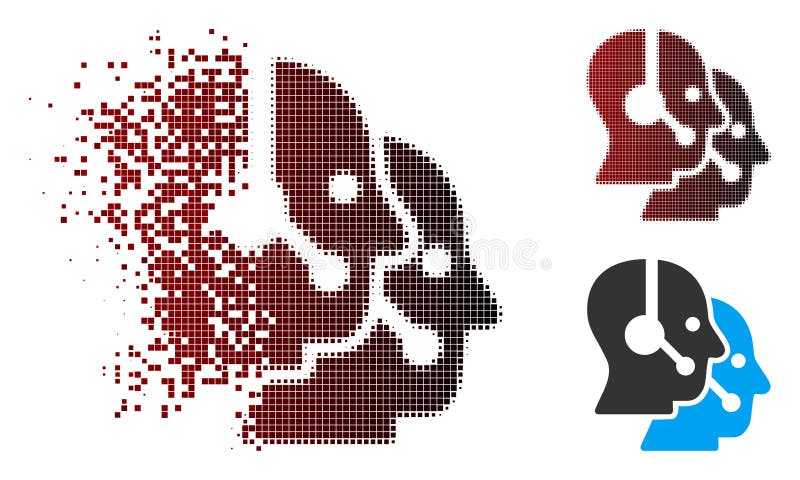 Disappearing Pixel Halftone Call Center Operators Icon Stock Vector ... Disappearing Pixel Halftone Call Center Operators Icon Stock Vector ...