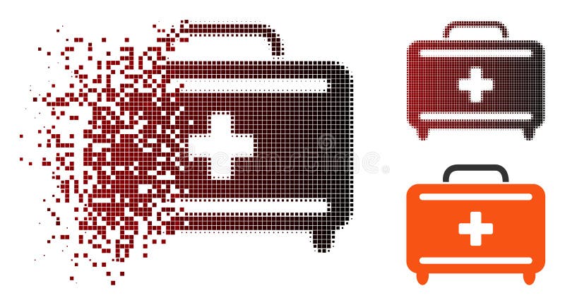 Disappearing Pixel Halftone First Aid Toolkit Icon Stock Vector ...