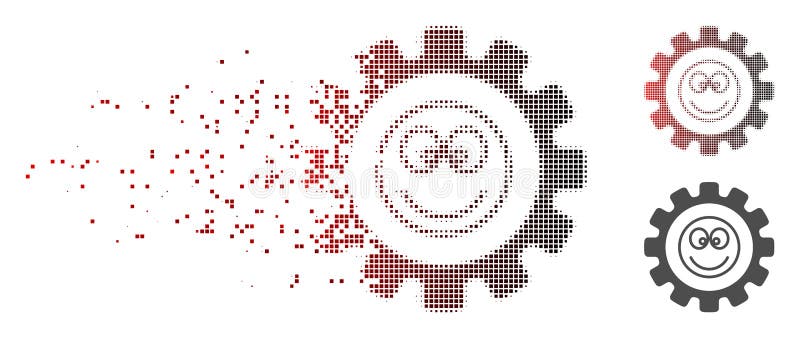 Disappearing Pixel Halftone Gear Smile Smiley Icon Stock Vector ... Disappearing Pixel Halftone Gear Smile Smiley Icon Stock Vector ...