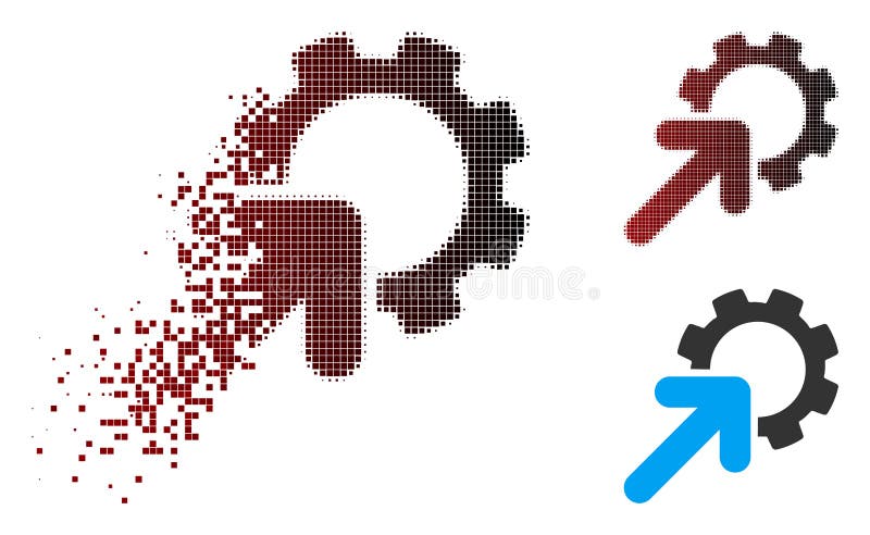 Disappearing Pixel Halftone Integration Cog Icon Stock Vector ...