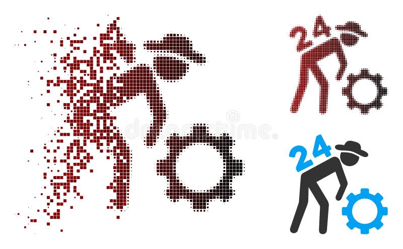 Disappearing Pixel Halftone Nonstop Working Person Icon Stock Vector ... Disappearing Pixel Halftone Nonstop Working Person Icon Stock Vector ...