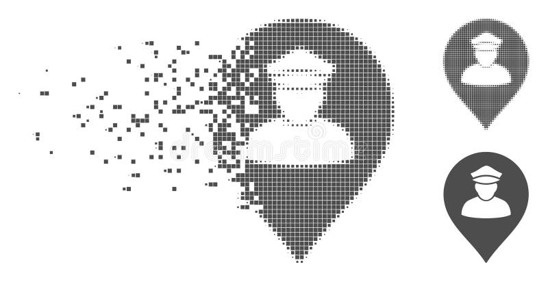 Disappearing Pixel Halftone Policeman Map Marker Icon Stock Vector ... Disappearing Pixel Halftone Policeman Map Marker Icon Stock Vector ...