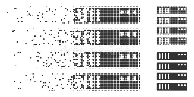 Disappearing Pixel Halftone Server Icon Stock Vector - Illustration of ...