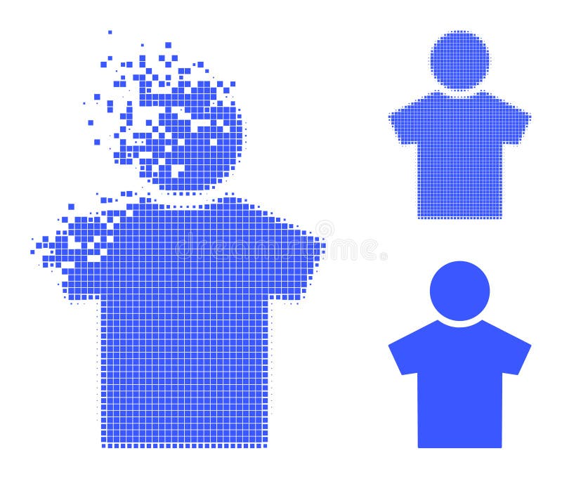 Fragmented Pixelated Boy Icon with Halftone Version Stock Vector ...