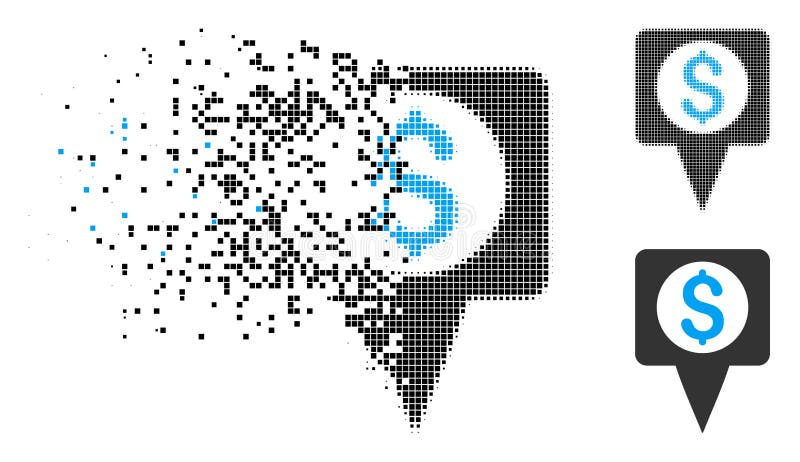 Disappearing Pixelated Halftone Money Map Marker Icon Stock Vector ... Disappearing Pixelated Halftone Money Map Marker Icon Stock Vector ...