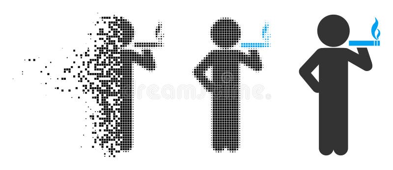 Disappearing Pixelated Halftone Smoking Child Icon Stock Vector ...