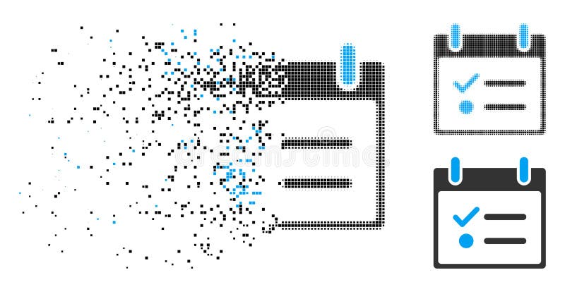 Disappearing Pixelated Halftone Todo List Calendar Day Icon Stock ...