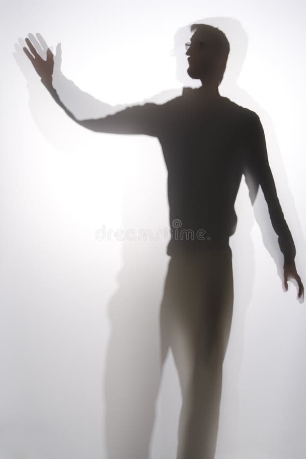 Lonely Man Disappearing in a Fog during a Cold Dark Day Stock Image ...