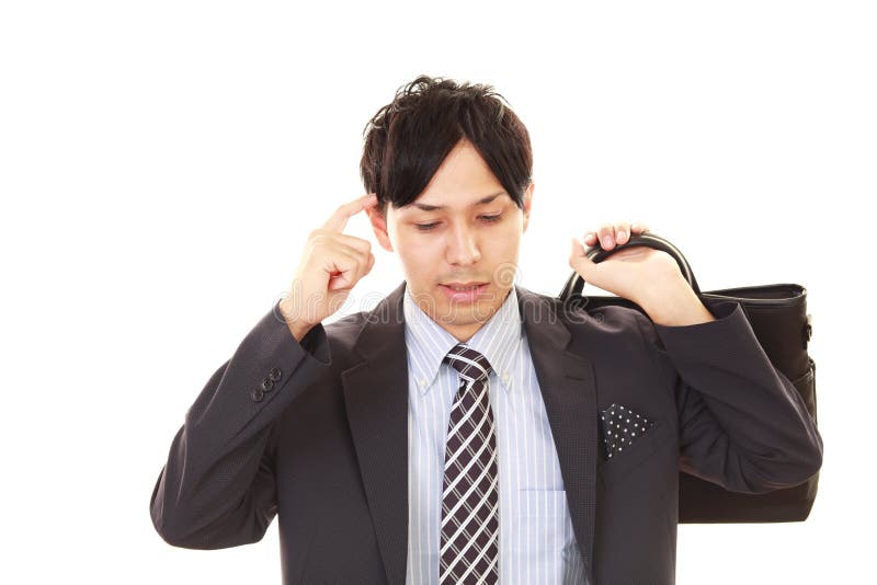 Disappointed Asian Man Received Letter, Man Reading Bad Message ...