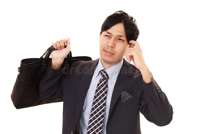 Disappointed Asian Man Received Letter, Man Reading Bad Message ...