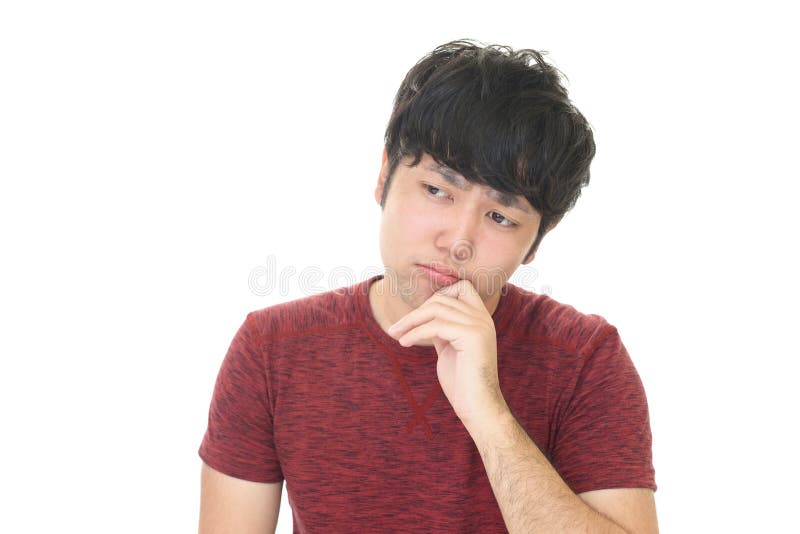 Disappointed Asian man stock photo. Image of depressed - 127072662