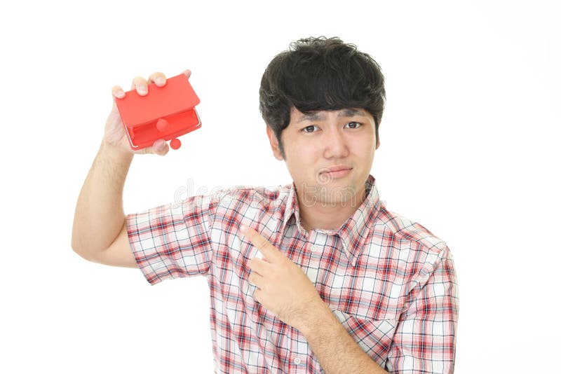 Disappointed Asian Man Received Letter, Man Reading Bad Message ...