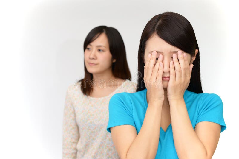 Disappointed Asian women stock photo. Image of friend - 139230236