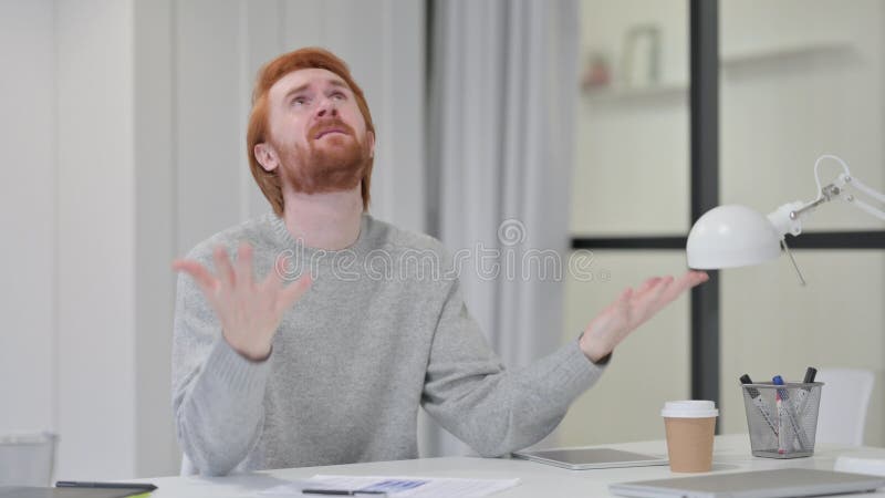 Disappointed Beard Redhead Man Feeling Worried Stock Photo - Image of ...
