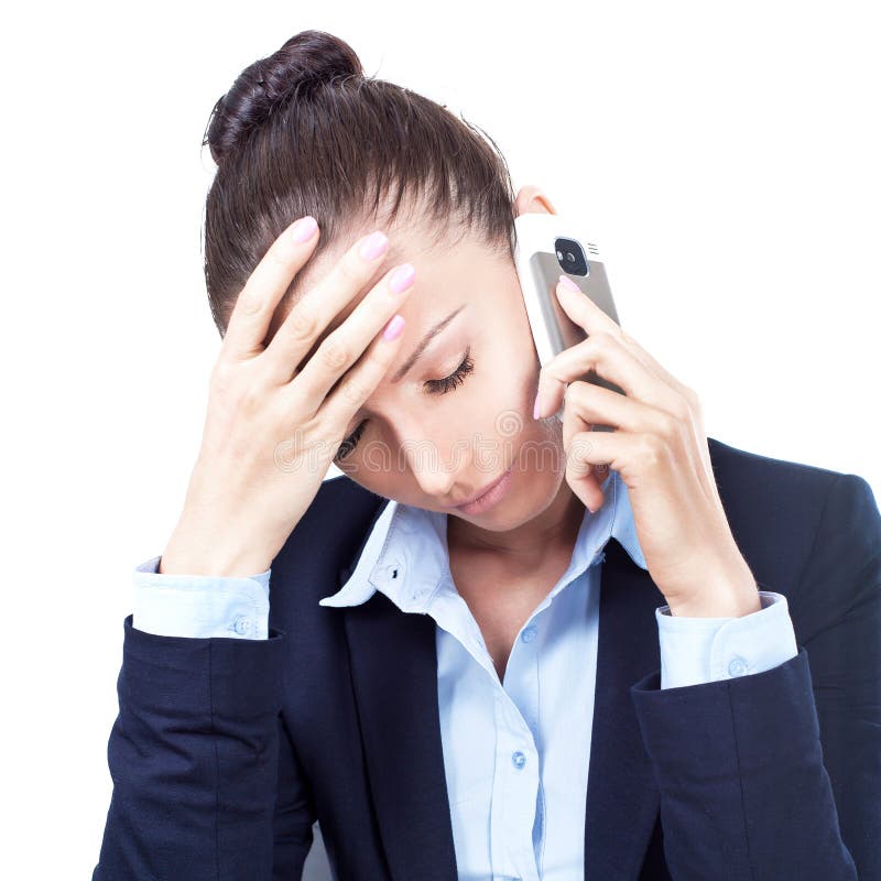 An Annoyed and Disappointed Woman on the Phone Stock Image - Image of ...