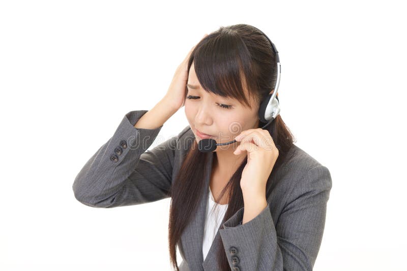 Disappointed Call Center Operator Stock Image - Image of businesswoman ...