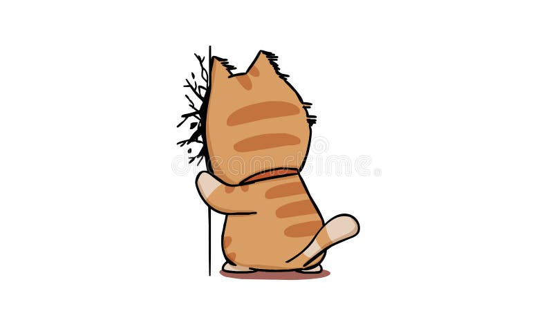 Disappointed Cat Animation - White Background Stock Video - Video of ...
