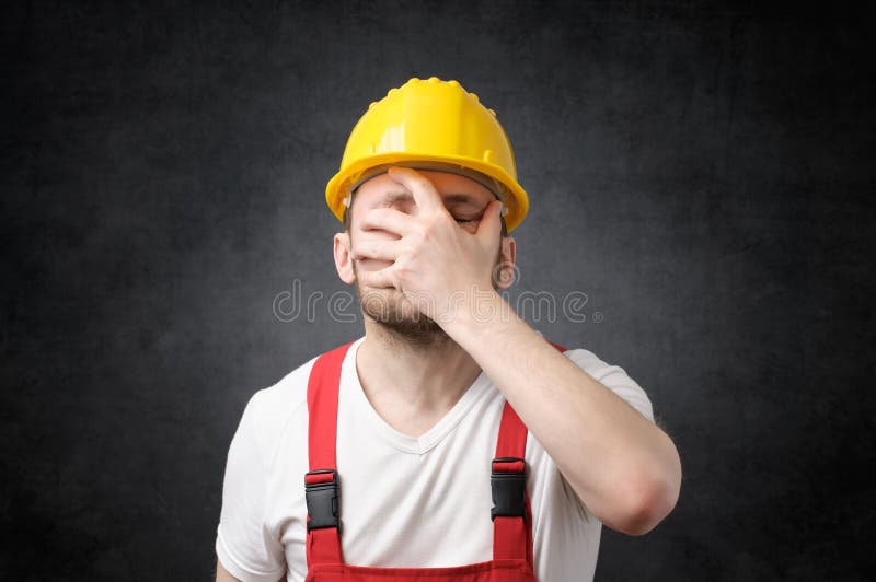 Disappointed Construction Worker Stock Image - Image of industrial ...