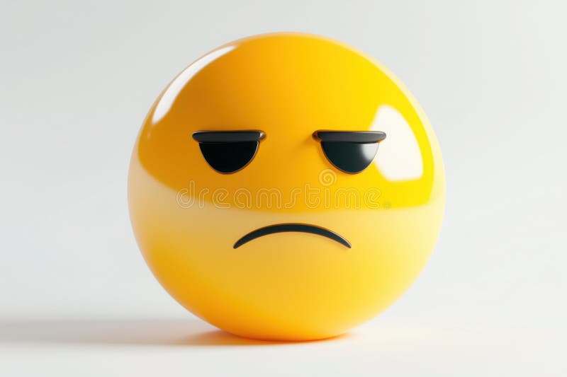 Disappointed Emoji: 3D Render of a Sad Face Stock Illustration ...