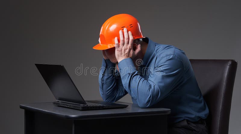 Disappointed Engineer in Hardhat Stock Image - Image of leadership ...
