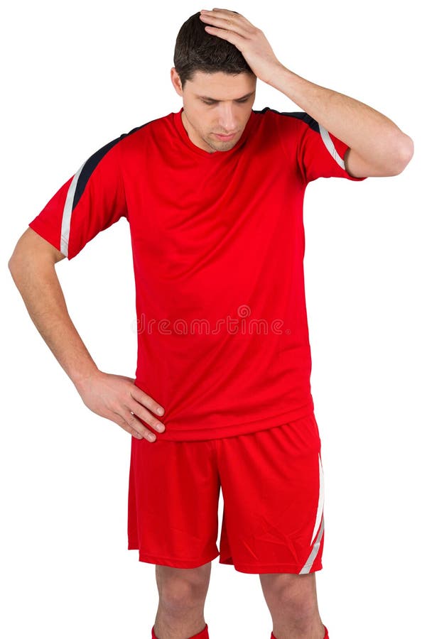 Disappointed Football Player Looking Down White Background Stock Photos ...