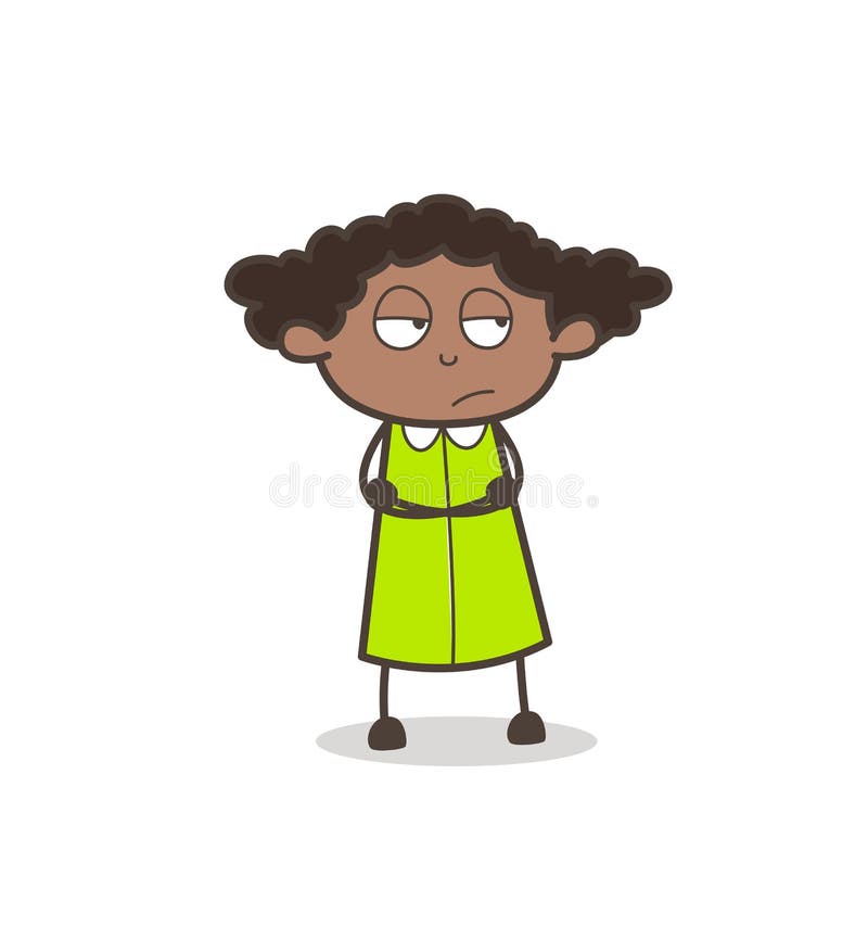 Disappointed Face Expression - Cute Girl Cartoon Character Vector ...