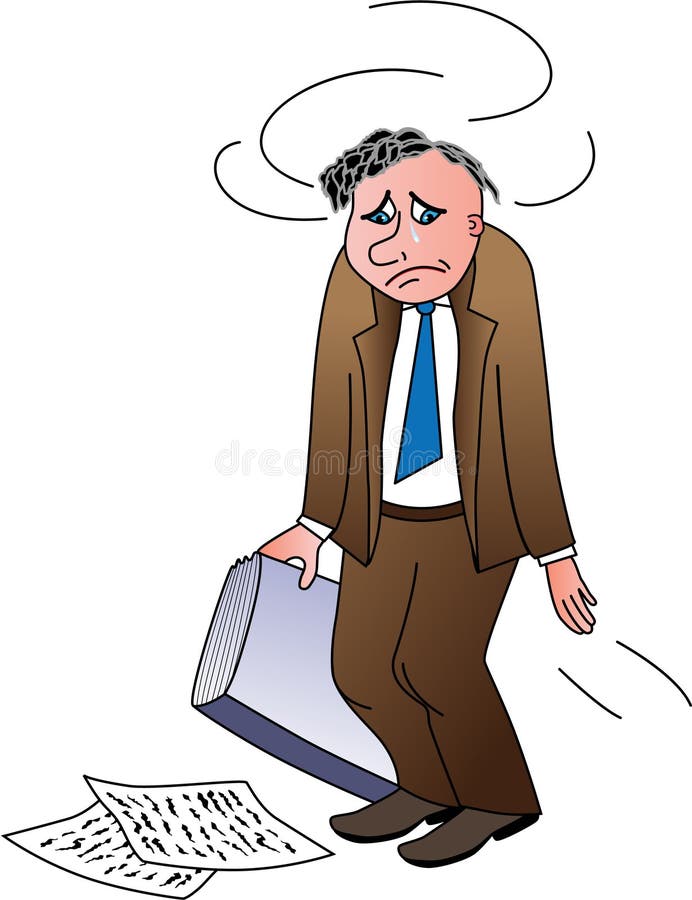 Disappointed Man Holding Papers Stock Vector - Illustration of pain ...