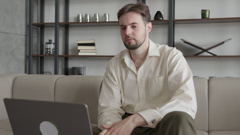 Disappointed Man Thinking Problem while Sitting at Computer Stock ...