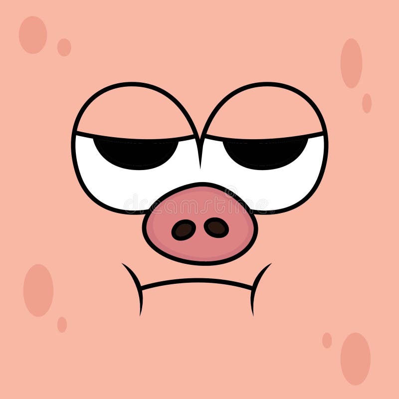 Disappointed Pig Expression Stock Illustration - Illustration of funny ...