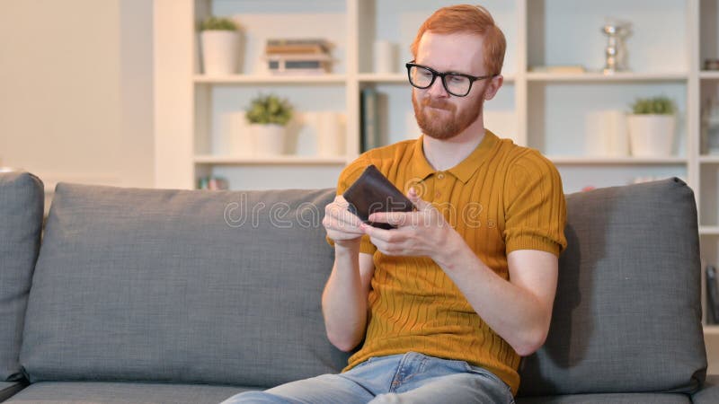 Disappointed Redhead Man Checking Empty Wallet for Money Stock Photo ...